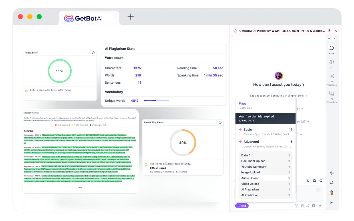 GetBot AI - ChatGPT AI Assistant | GPT-4o, Claude 3.5, Gemini 1.5 & AI Tools